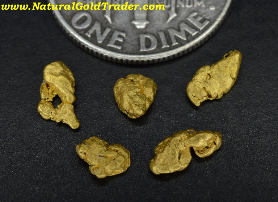 .95 Grams (5) Feather River CA Gold Nuggets