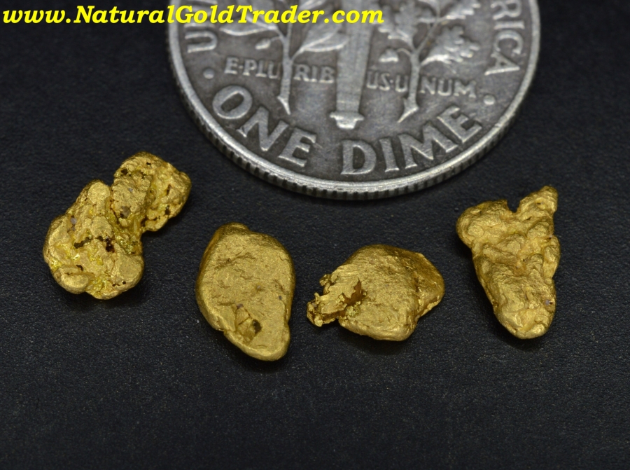 1.69 Grams (4) Feather River CA Gold Nuggets