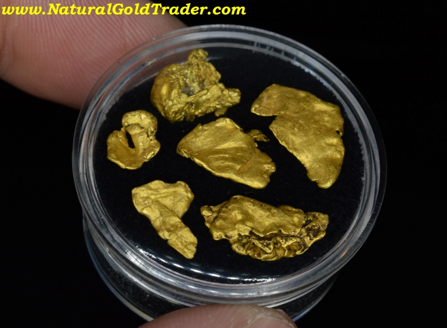 5.00 Grams (6) Baker Oregon Placer Gold Nuggets