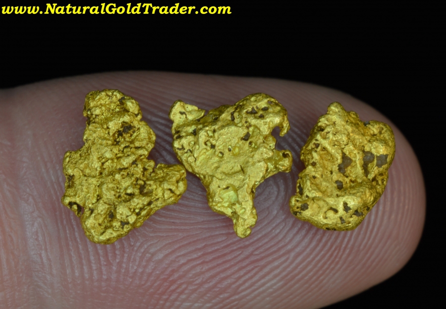 3.23 Grams (3) Mohave County Arizona Gold Nuggets