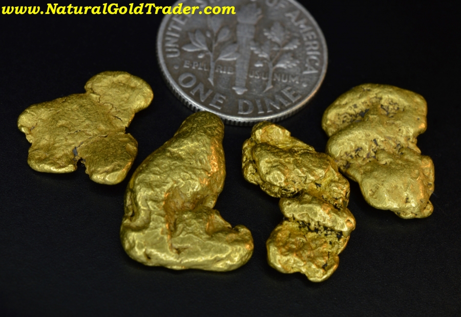 13.32 Grams (4) Canada Placer Gold Nuggets