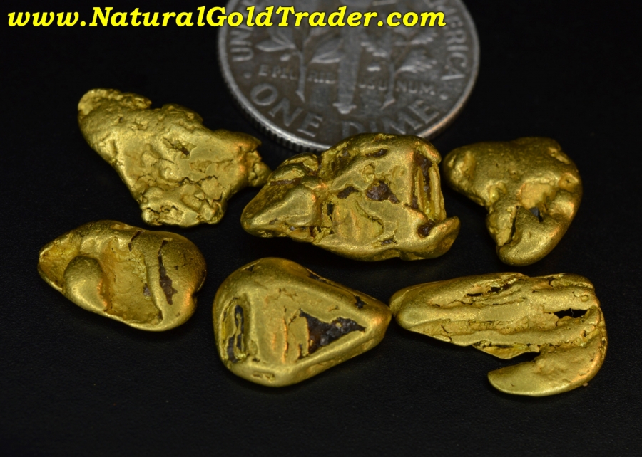 10.12 Grams (6) Natural Alaskan Gold Nuggets