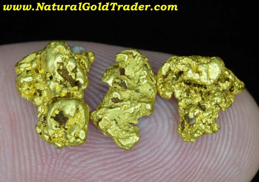 3.36 Grams (3) Alaskan Chunky Gold Nuggets