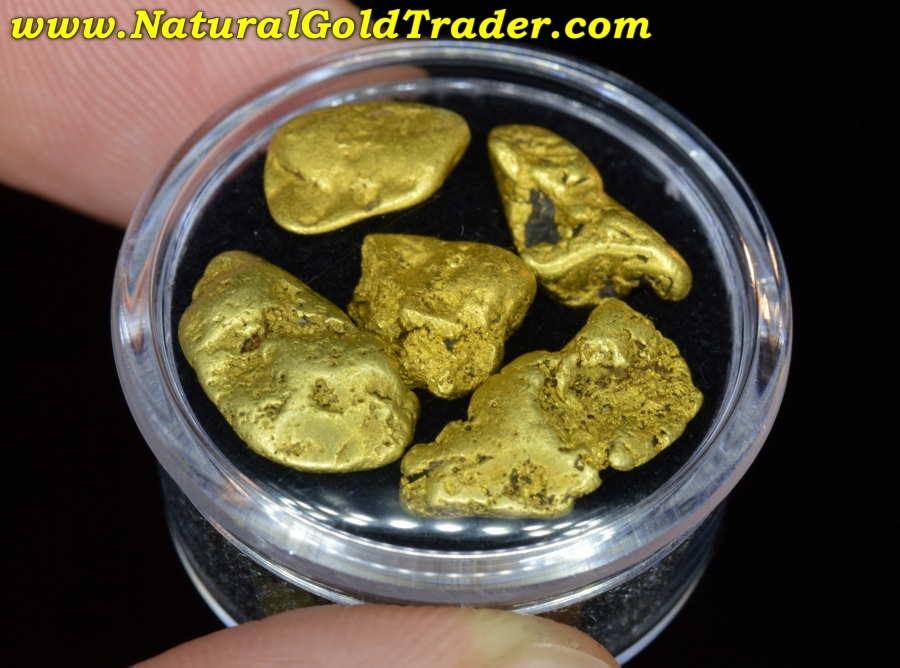 10.48 Grams (5) Natural Alaskan Placer Gold Nuggets