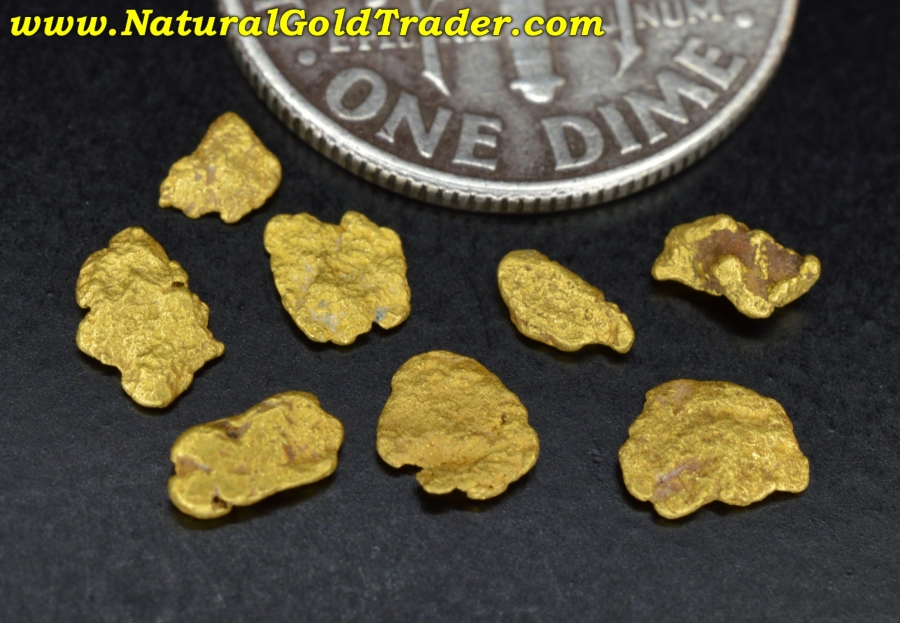 .84 Grams (8) Quartzsite Arizona Gold Nuggets