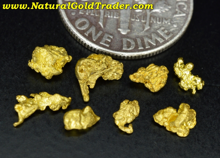 1.68 Grams (8) Natural Aussie Gold Nuggets