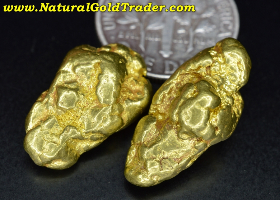 20.08 Grams (2) Natural Alaskan Placer Gold Nuggets