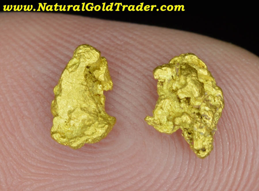 .95 Grams (2) Humboldt Nevada Pure Gold Nuggets