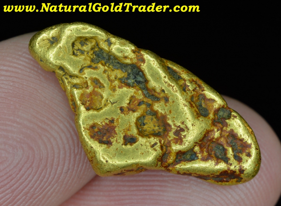 7.29 Gram Alaska Iron Stained Solid Gold Nugget