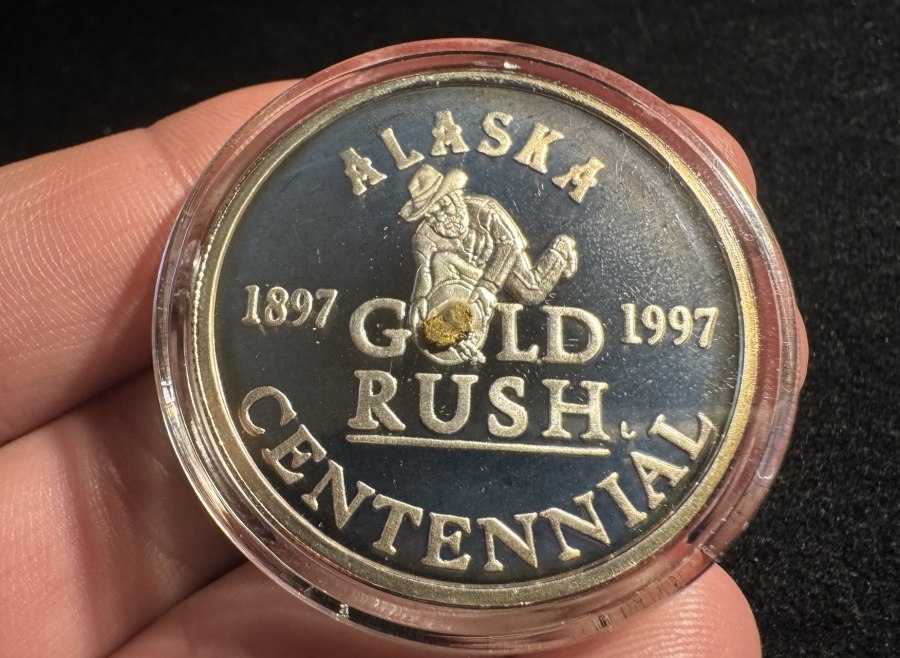 31.1 Gram Silver Coin with Alaskan Gold Nugget