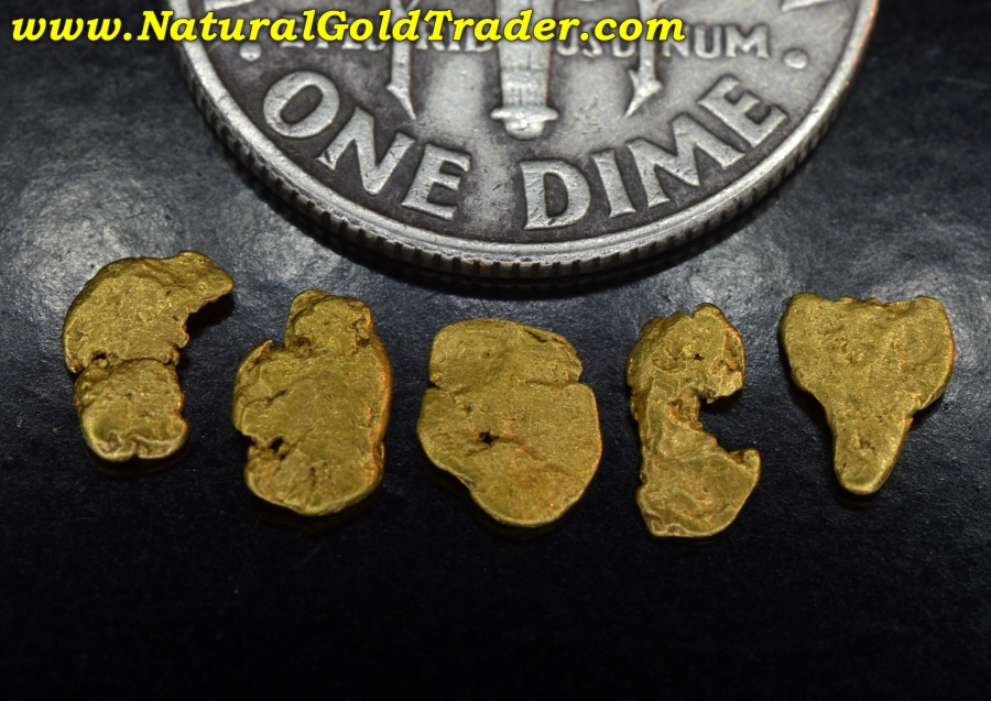 .58 Grams (5) Alaskan Natural Placer Gold Flakes
