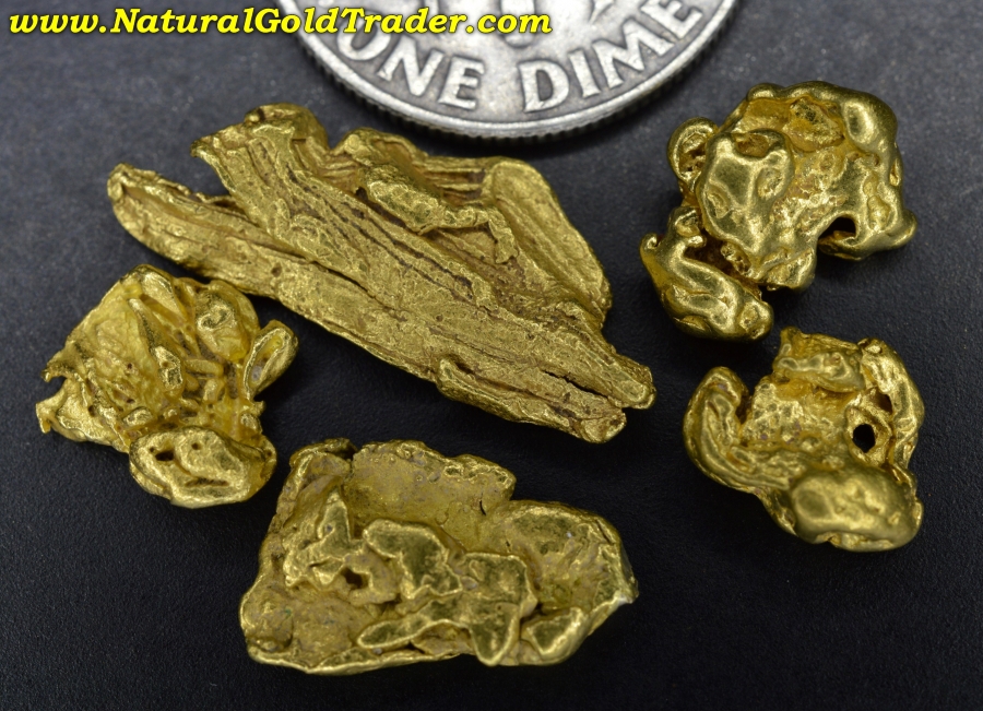 5.41 Grams (5) Oregon Placer Gold Nuggets
