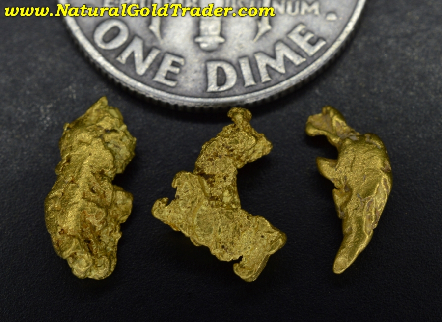 1.59 Grams (3) Rye-Patch Nevada Gold Nuggets