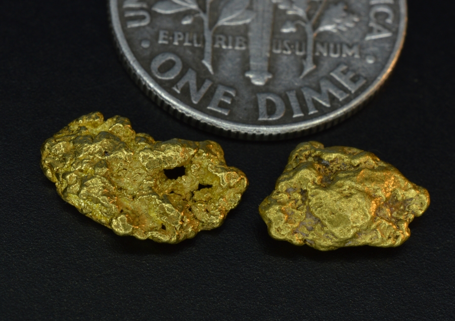 2.06 Grams (2) Baker Oregon Gold Nuggets