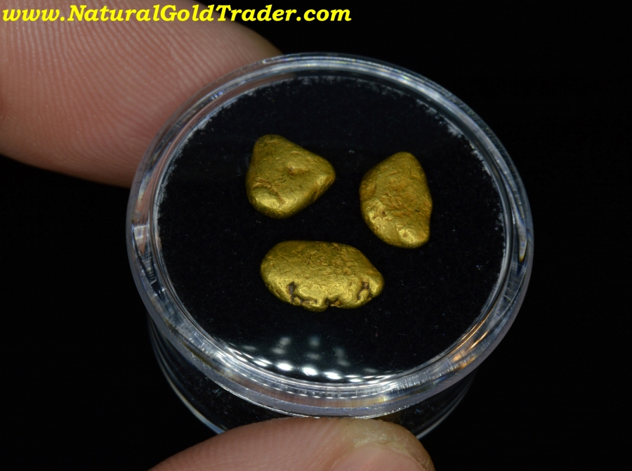 3.49 Grams (3) Yukon Canada Gold Nuggets