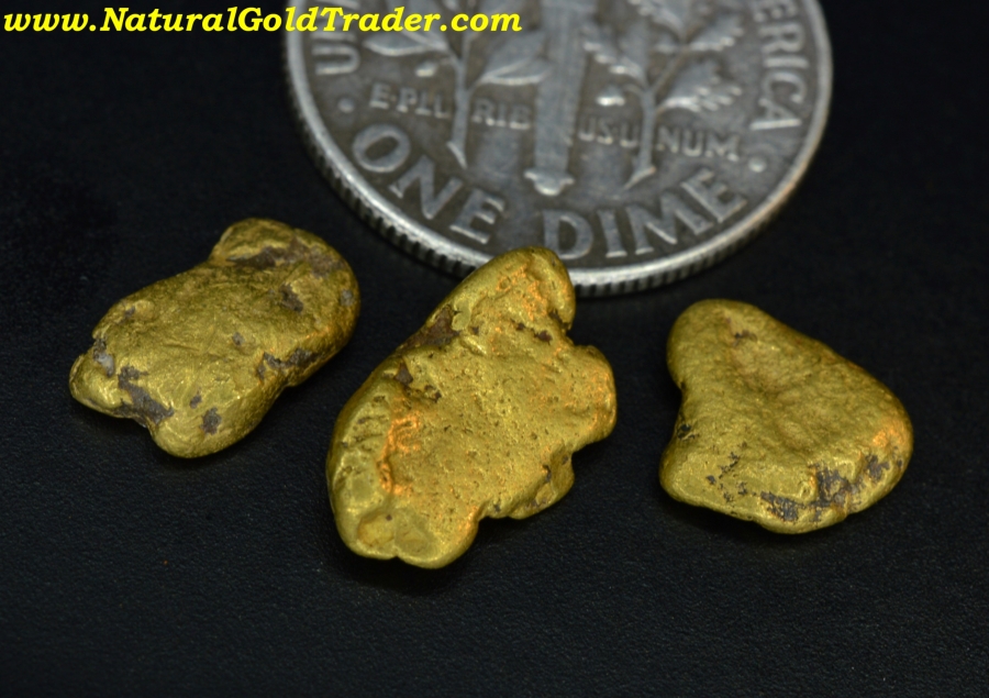 3.52 Grams (3) Natural Canadian Gold Nuggets