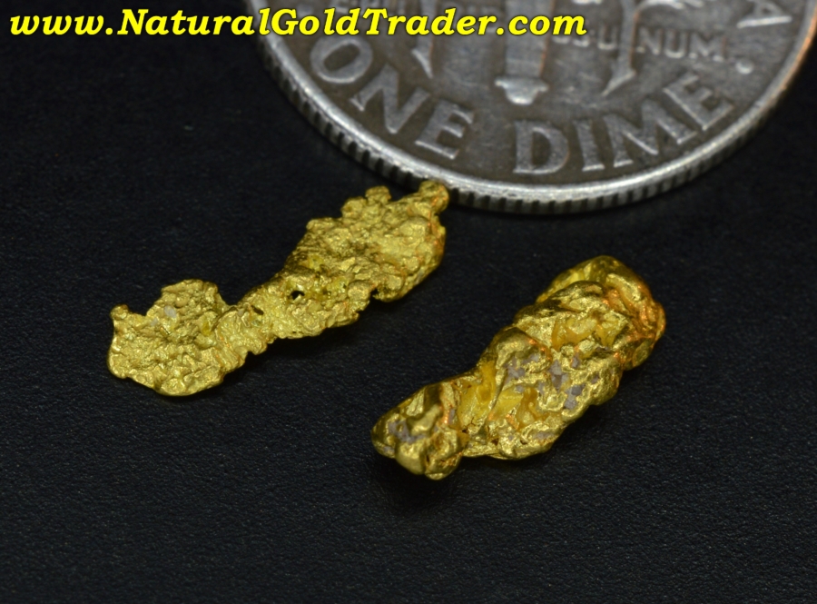 .78 Grams (2) California Placer Gold Nuggets