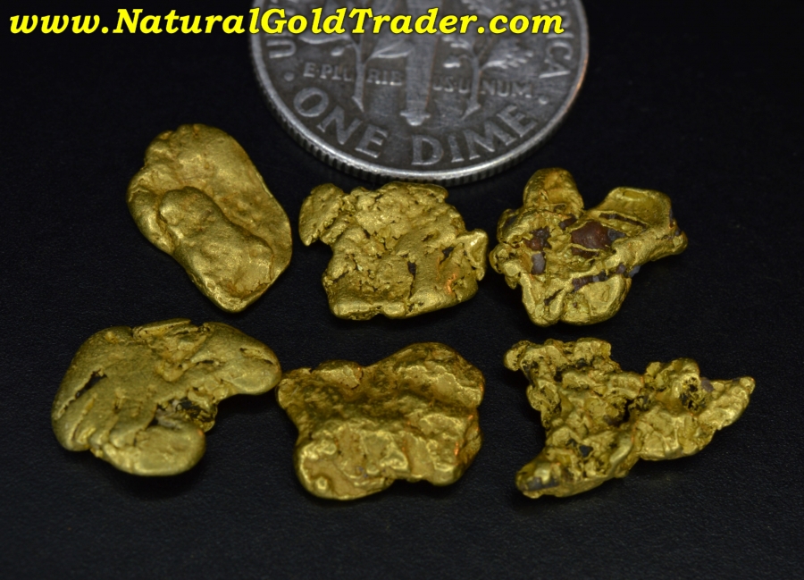 5.74 Grams (6) Natural Canadian Gold Nuggets