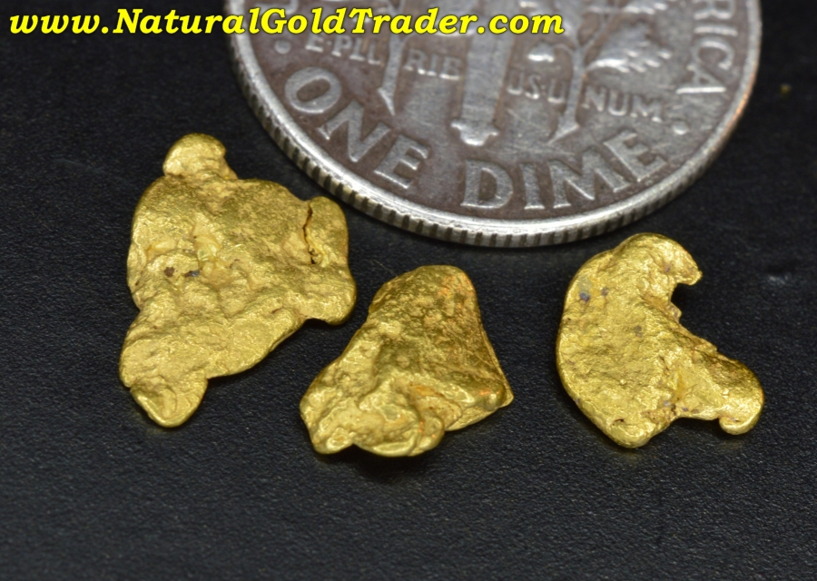 1.26 Grams (3) Large Alaskan Placer Gold Flakes