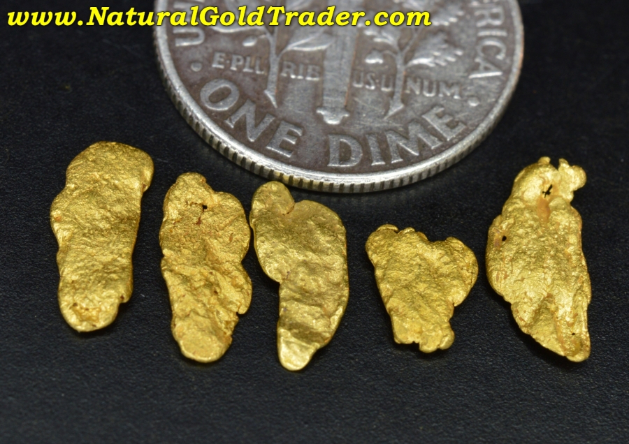 1.48 Grams (5) Large Alaskan Placer Gold Flakes