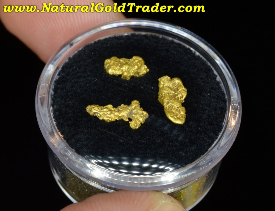 1.25 Grams (3) California Coarse Gold Nuggets