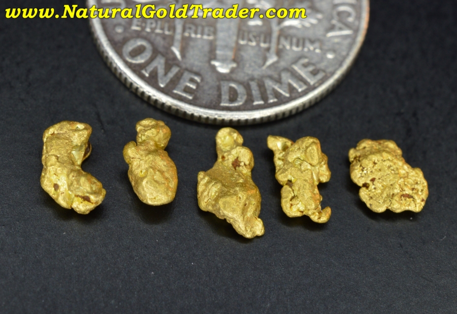 1.39 Grams (5) Northern Nevada Gold Nuggets