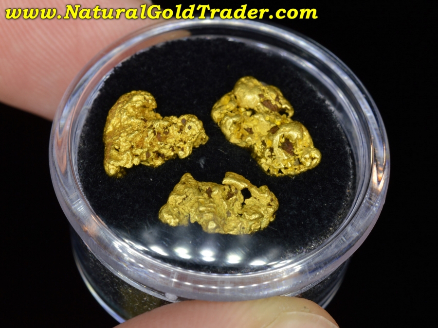 3.36 Grams (3) Alaskan Chunky Gold Nuggets