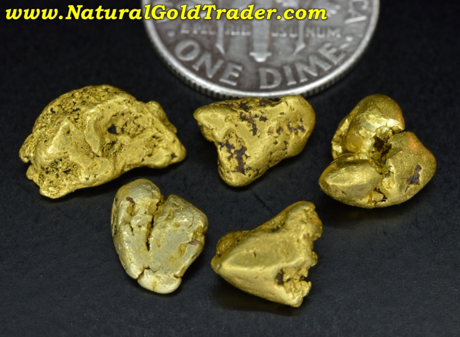 6.13 Grams (5) Alaskan Natural Placer Gold Nugget