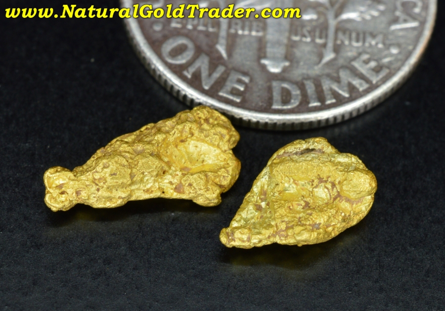 1.72 Grams (2) Quartzsite Arizona Chunky Gold Nuggets