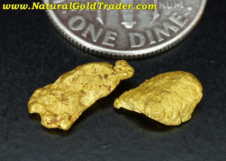 1.72 Grams (2) Quartzsite Arizona Chunky Gold Nuggets