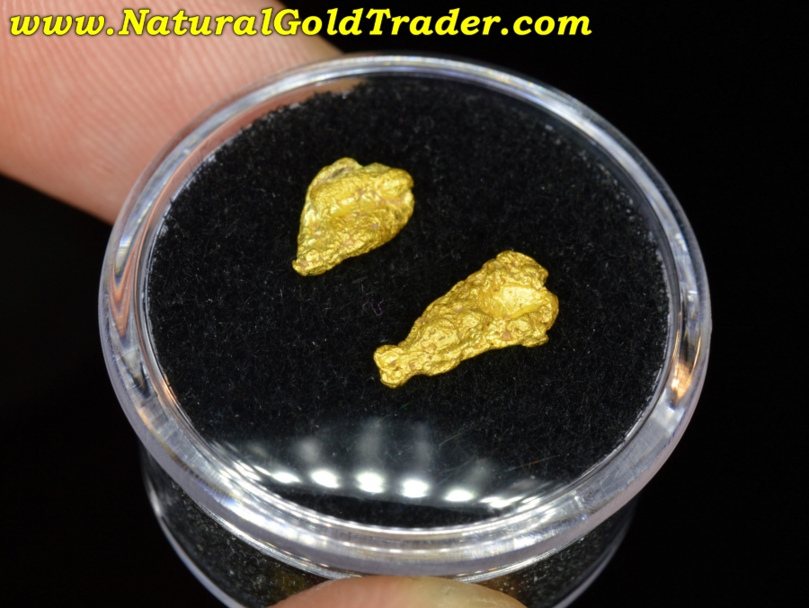 1.72 Grams (2) Quartzsite Arizona Chunky Gold Nuggets