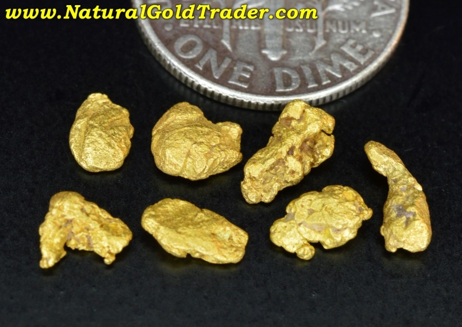 1.97 Grams (7) Quartzsite Arizona Placer Gold Nuggets