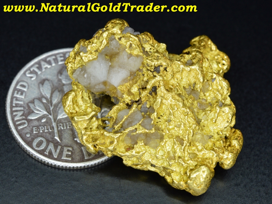 14.13 Gram Gold Basin Natural Gold Nugget with Quartz