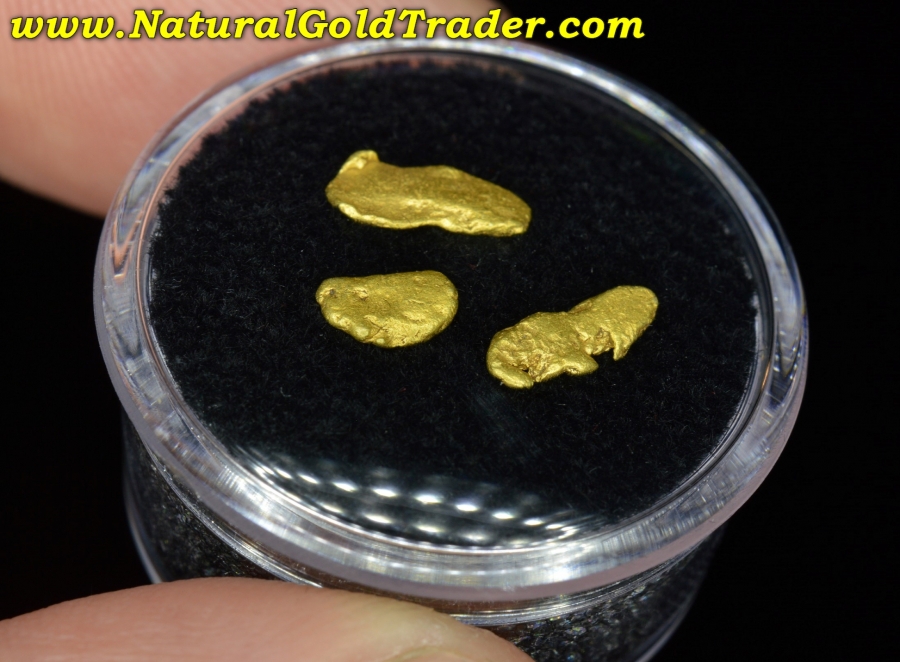 .83 Grams (3) Nome Alaska Placer Gold Nuggets