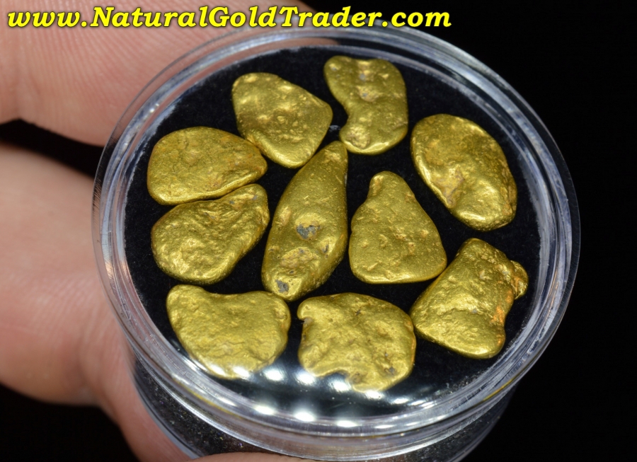 12.74 Grams (10) Alaska River Dredged Gold Nuggets
