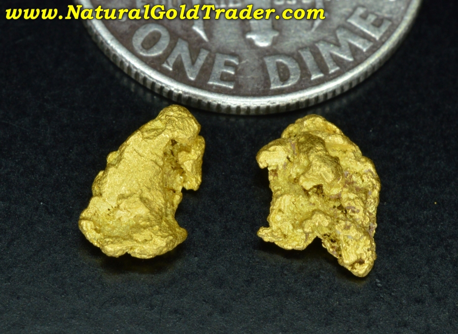.95 Grams (2) Humboldt Nevada Pure Gold Nuggets