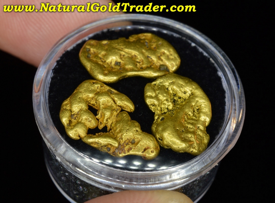 7.36 Grams (3) Yukon Canada Natural Gold Nuggets