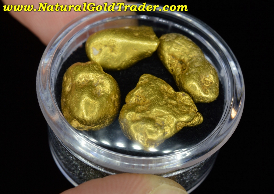 14.87 Grams (4) Alaska River Dredged Gold Nuggets