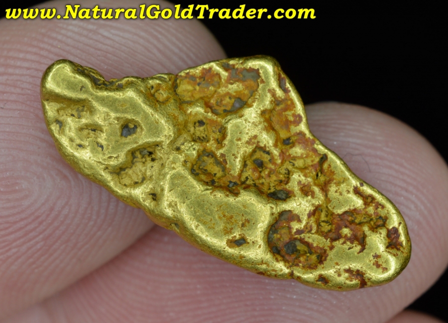 7.29 Gram Alaska Iron Stained Solid Gold Nugget