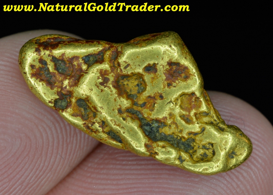 7.29 Gram Alaska Iron Stained Solid Gold Nugget