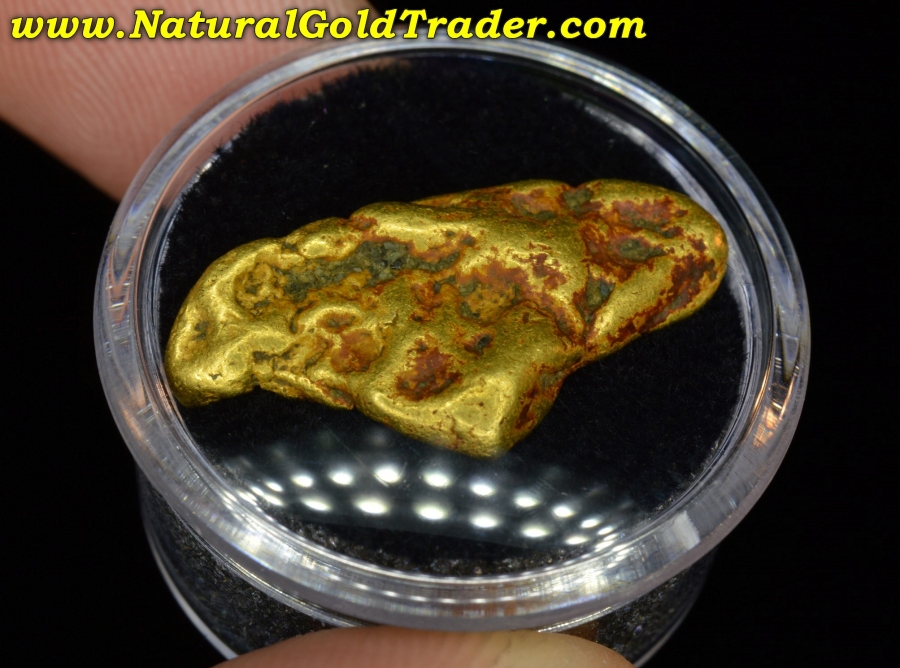 7.29 Gram Alaska Iron Stained Solid Gold Nugget