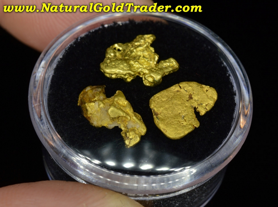 2.61 Grams (3) Alaskan Natural Gold Nuggets