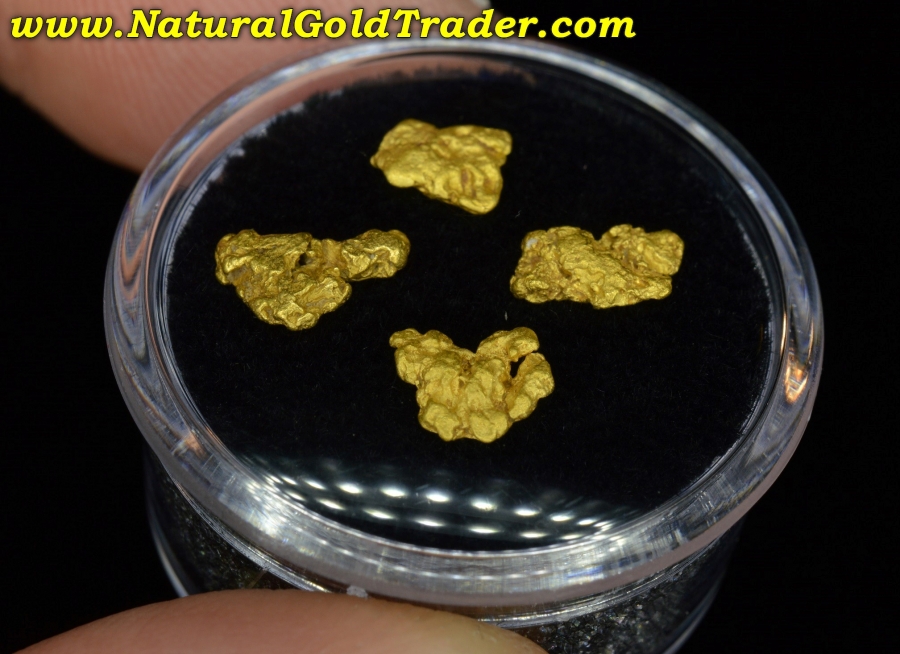 1.79 Grams (4) Kingman Arizona Natural Gold Nuggets