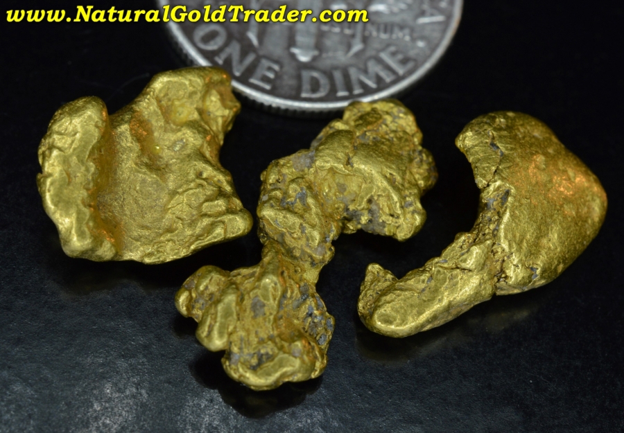 10.42 Grams (3) Alaska Natural Gold Nuggets